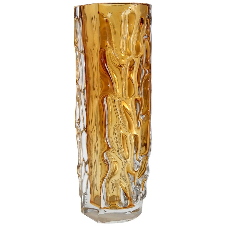 Heavy, Handmade Murano Style Glass Vase, 1970s at 1stDibs