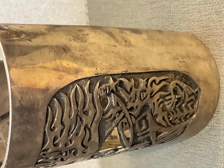 Heavy Hopi Overlay Solid Sterling Silver Detailed 4" Cuff Bracelet For ...