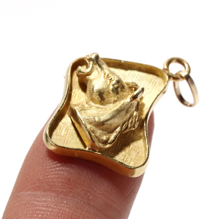 Heavy Horse Head Charm, 18K Gold, Solid Gold Horse Head Charm ...