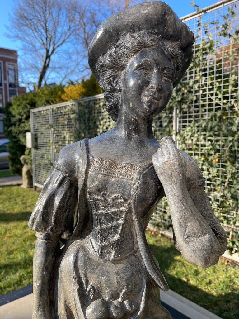 Heavy Iron Shepherdess "Fruit Picker" Statue after John Cheere, London ...