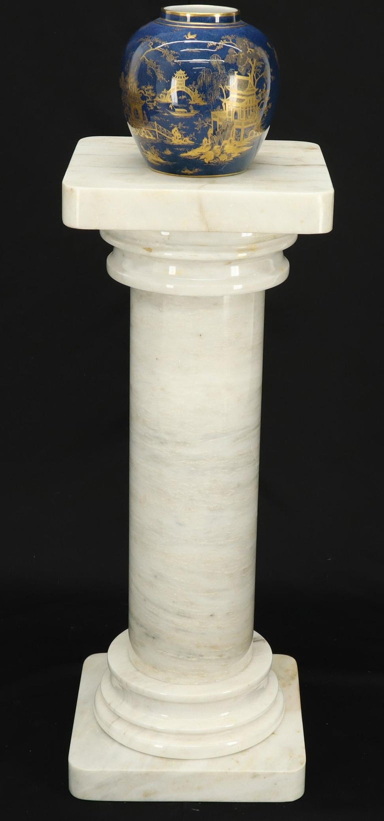 Heavy Marble Round and Square Pedestal at 1stDibs