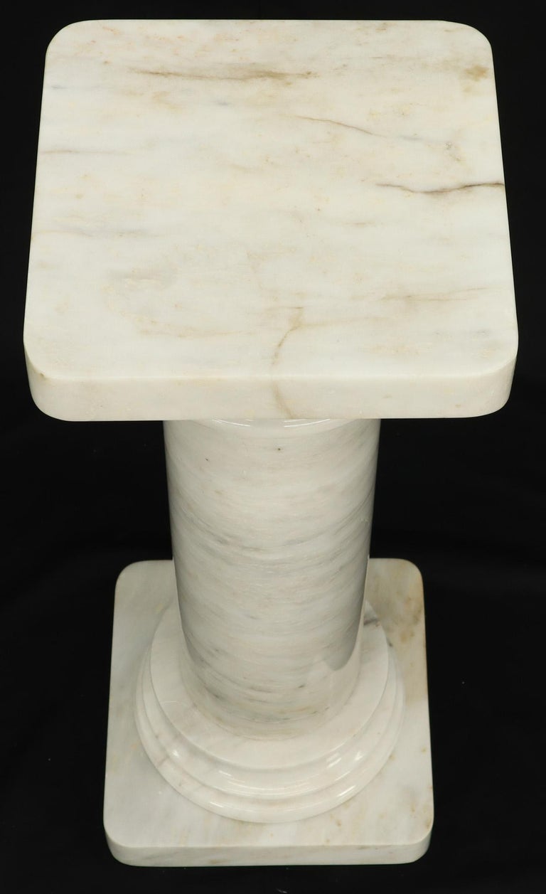 Heavy Marble Round and Square Pedestal at 1stDibs