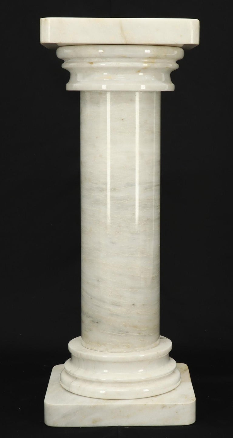 Heavy Marble Round and Square Pedestal at 1stDibs