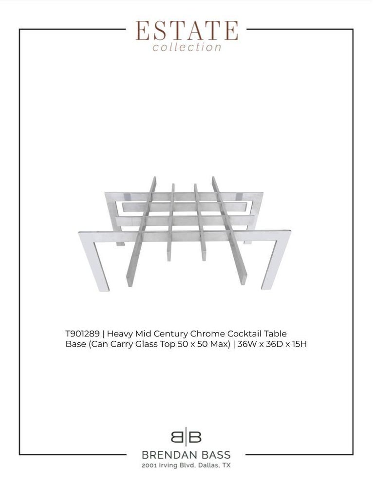 Heavy Mid-Century Modern Chrome Cocktail Table Base For Sale at 1stDibs