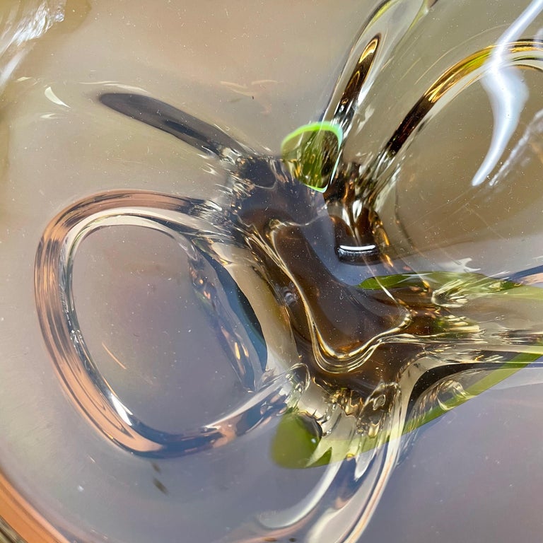 Heavy Multicolor Murano Glass "Centerpiece" Bowl Shell Element Murano ...