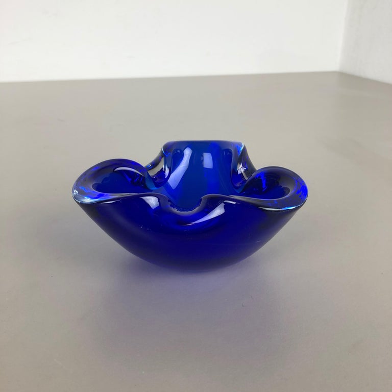 Heavy Murano Glass "Blue" Bowl Element Shell Ashtray Murano, Italy ...