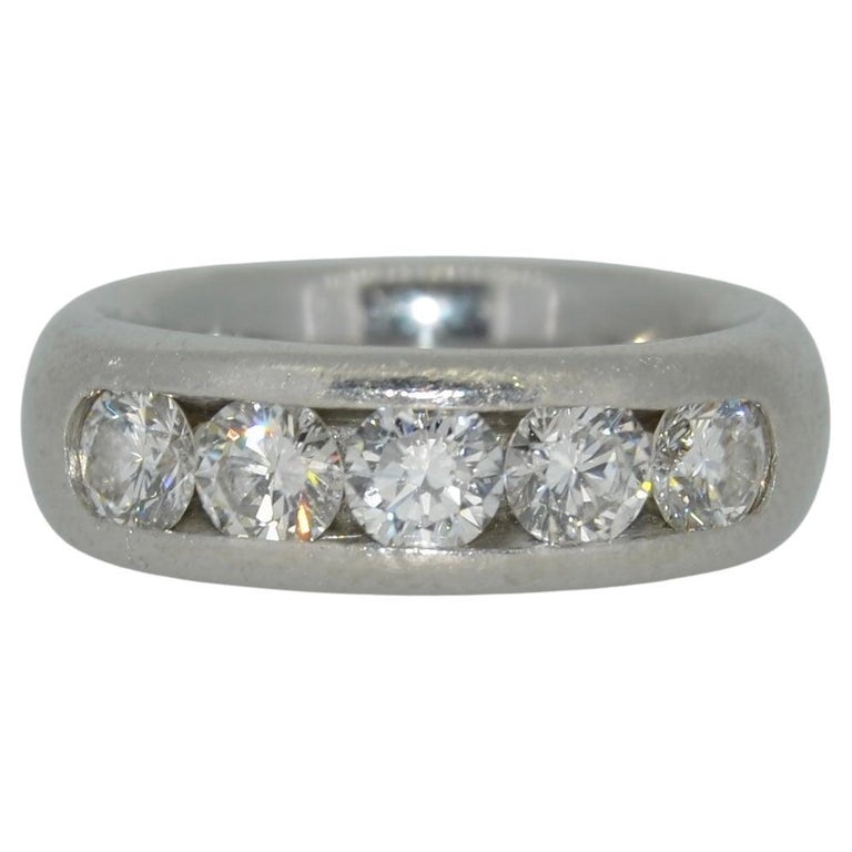 Heavy Platinum and Diamond Band For Sale at 1stDibs