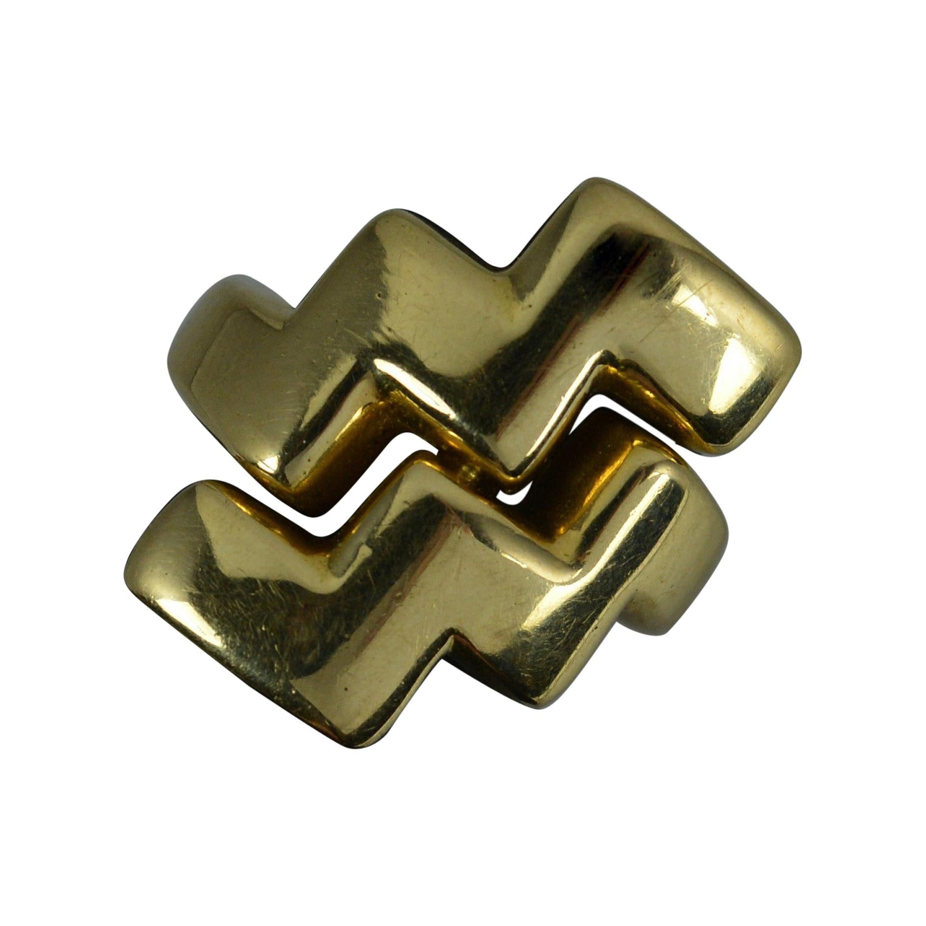 Modernist Heavy Gold Ring at 1stDibs