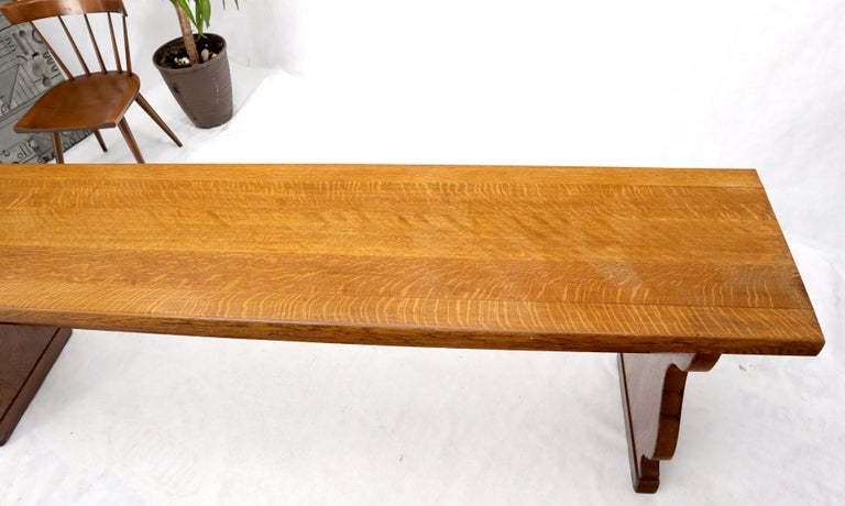Heavy Solid Oak Top Long Narrow Harvest Table at 1stDibs
