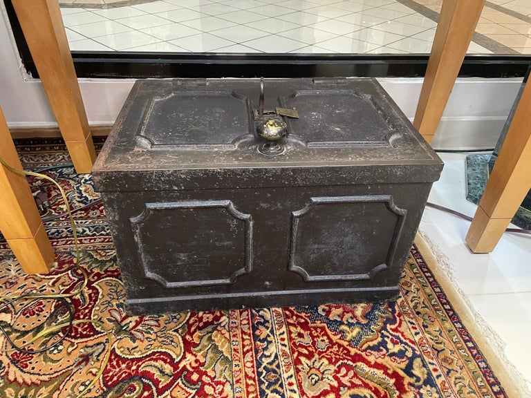 Heavy Storage/Safe Rectangular Iron Box For Sale at 1stDibs