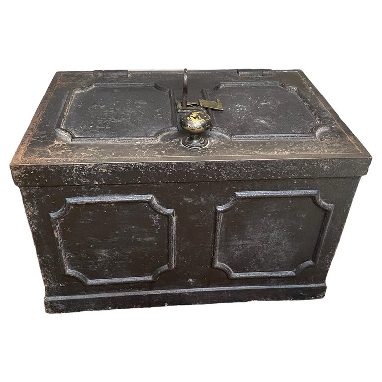 Heavy Storage/Safe Rectangular Iron Box For Sale at 1stDibs