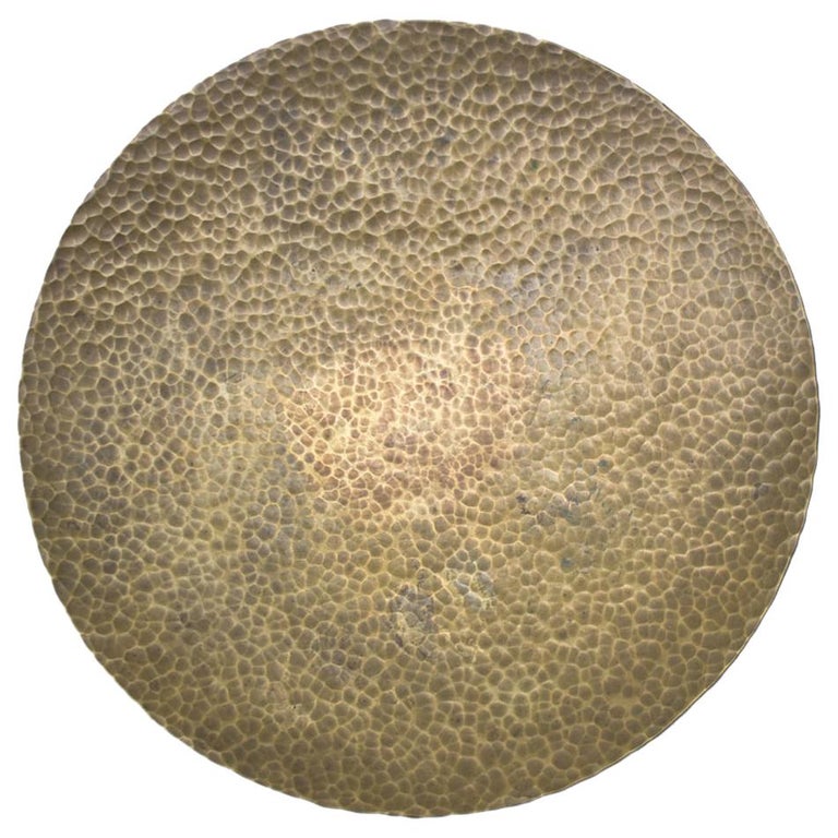 Heavy Unique Bronze Hand Beaten Tripod Bowl, 1950s at 1stDibs