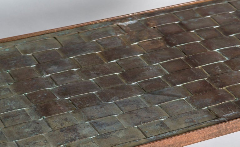 Heavy Verdigris Copper Lattice Top Wrought Iron French Side Table ...