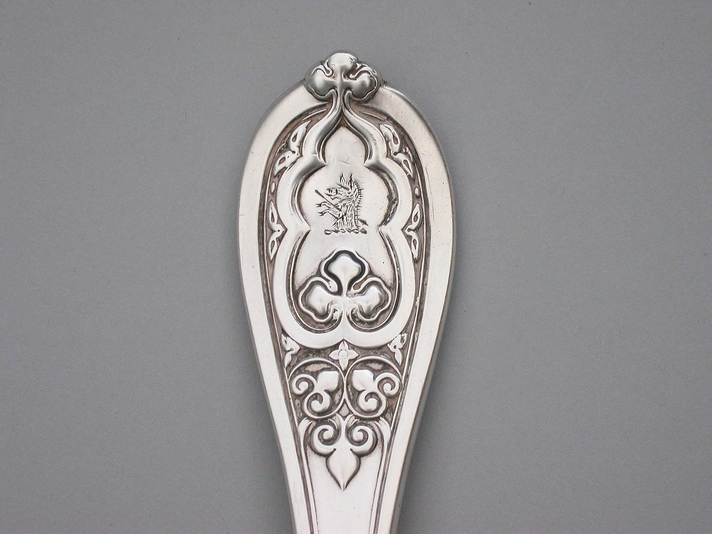 Heavy Victorian Silver 'New Gothic' Pattern Stilton Cheese Scoop, 1868 ...