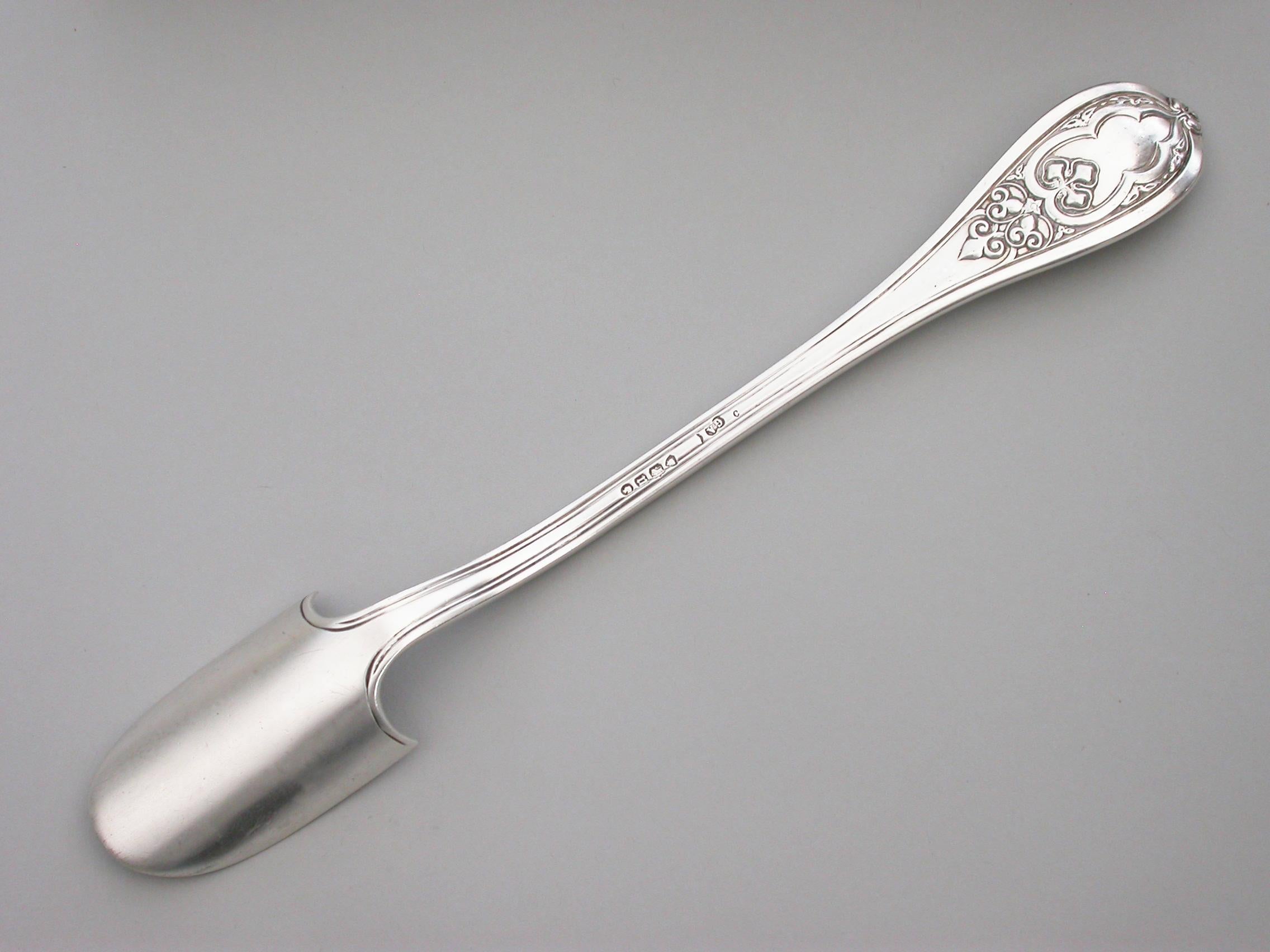 Heavy Victorian Silver 'New Gothic' Pattern Stilton Cheese Scoop, 1868 ...