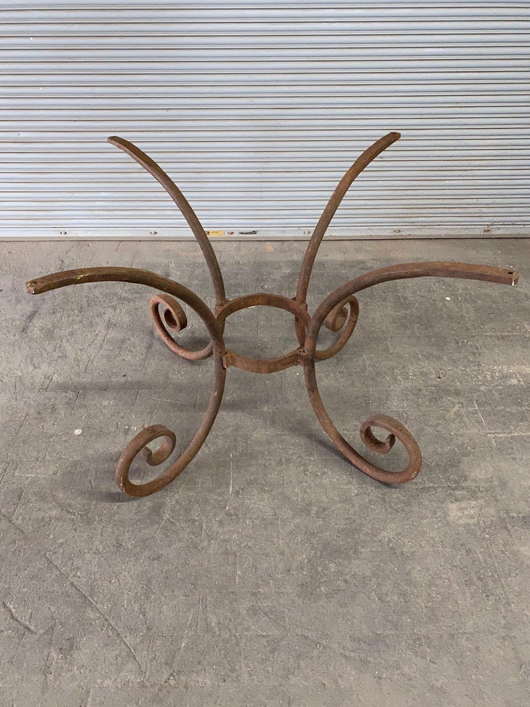 Heavy Wrought Iron Oval Table Base at 1stDibs