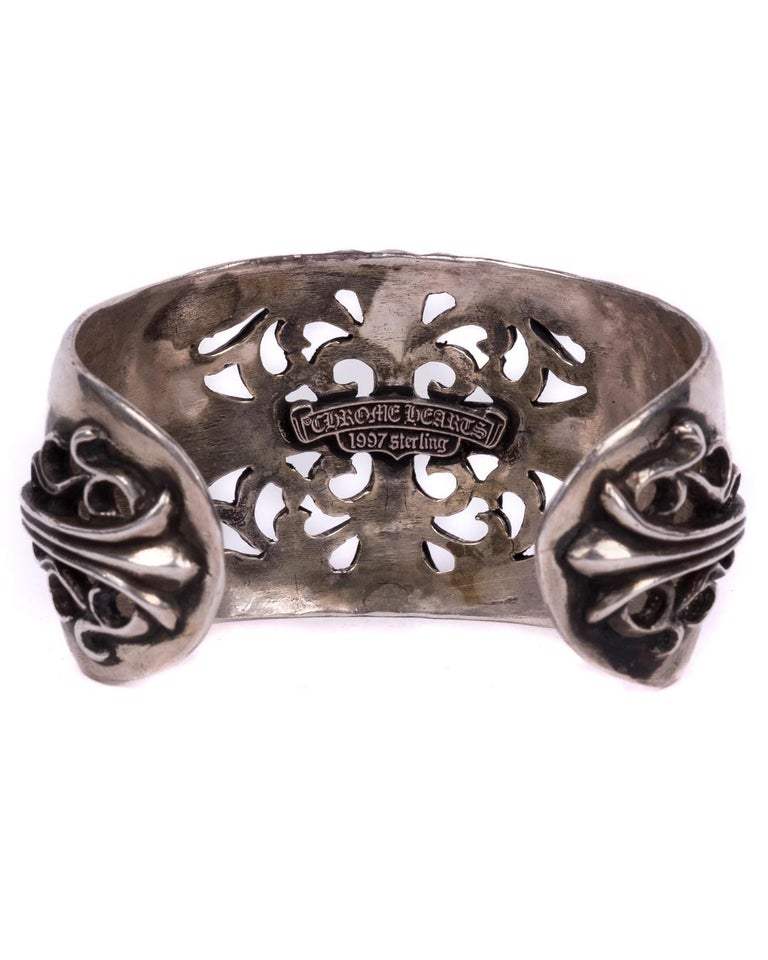 Heavyweight Extra Large Filigree Cross Cuff For Sale at 1stDibs