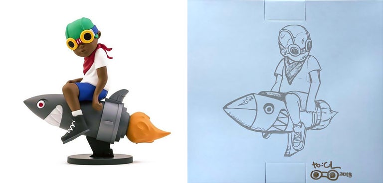 Hebru Brantley Flyboy & Drawing (Hebru Brantley art toy) - Great Gifts Club