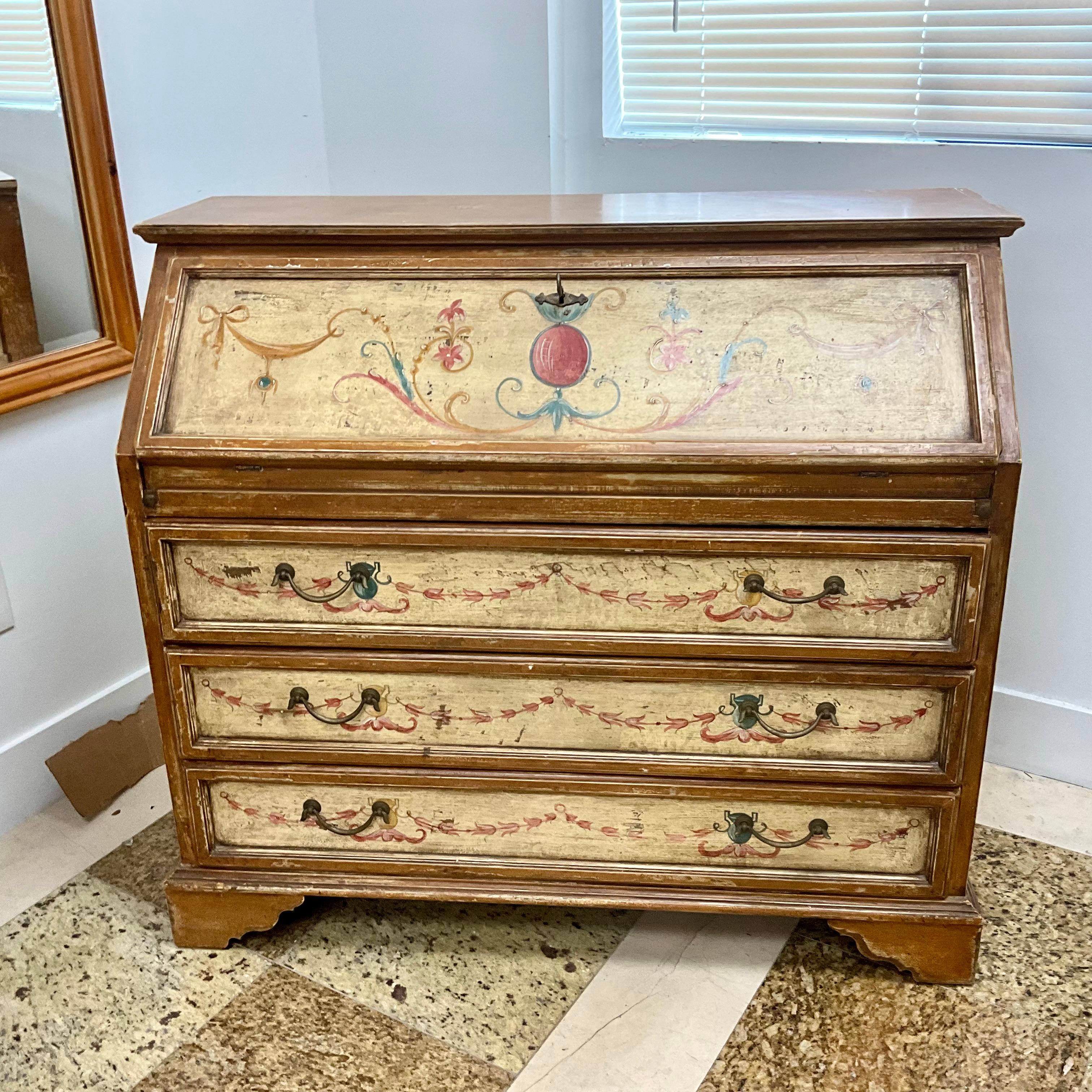 Heckman Furniture Painted Slant Front Secretary Desk - Late 20th ...