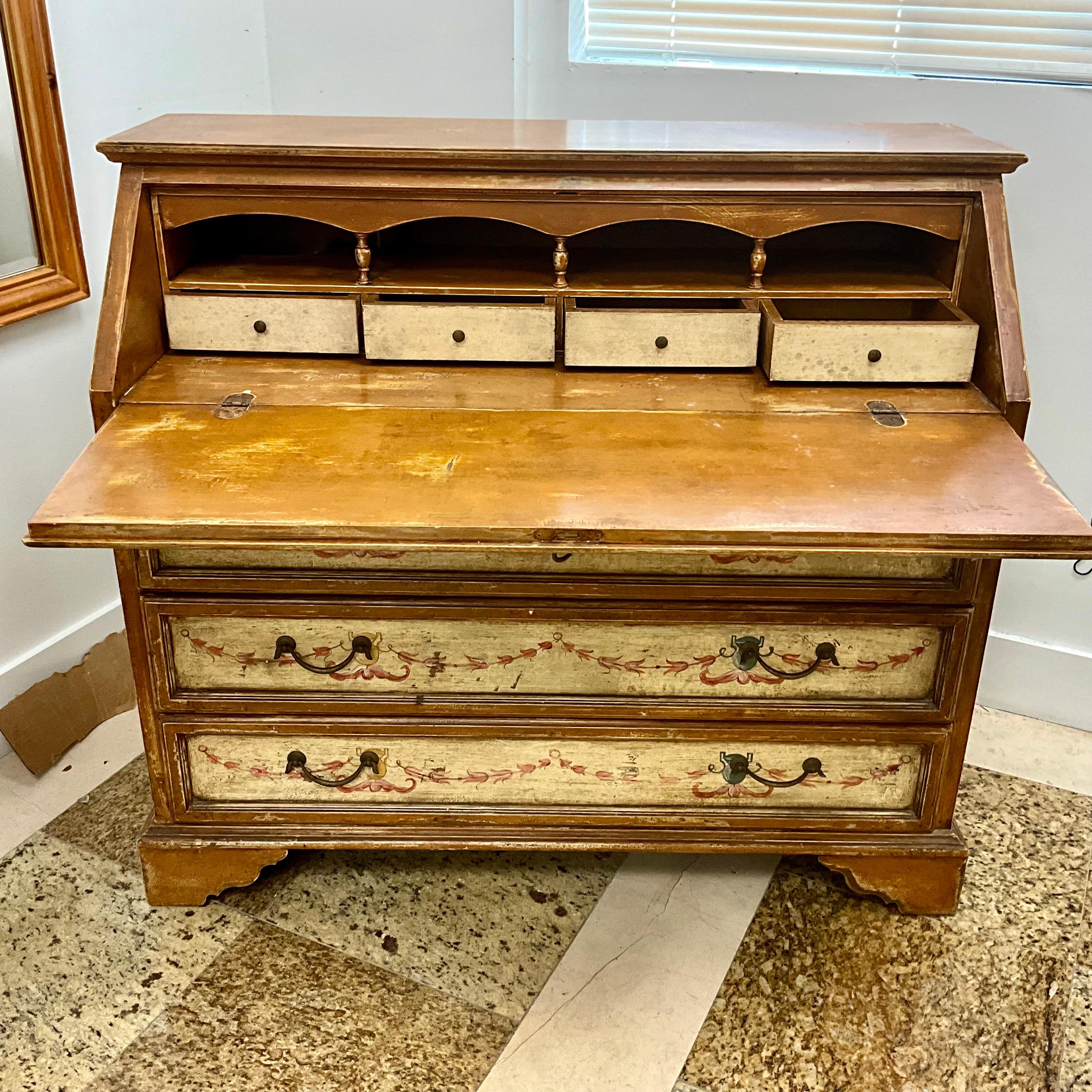 Heckman Furniture Painted Slant Front Secretary Desk - Late 20th ...