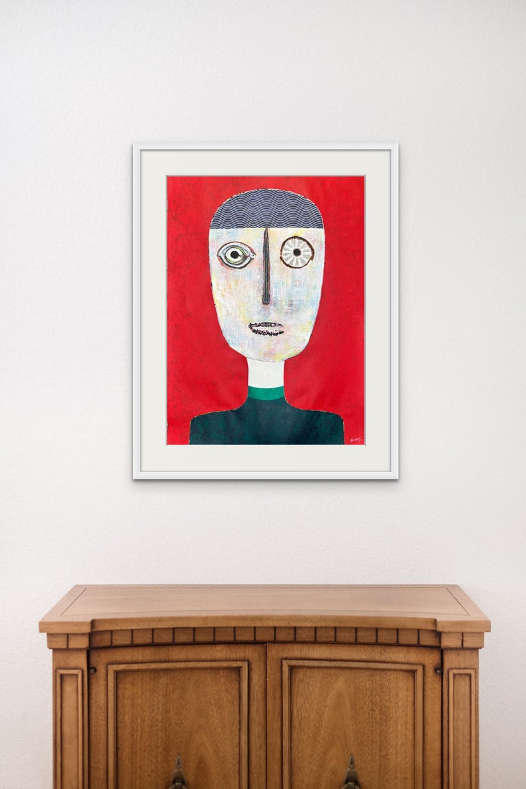 Hector Frank - Figurative Red Portrait by Cuban Artist Hector Frank For ...