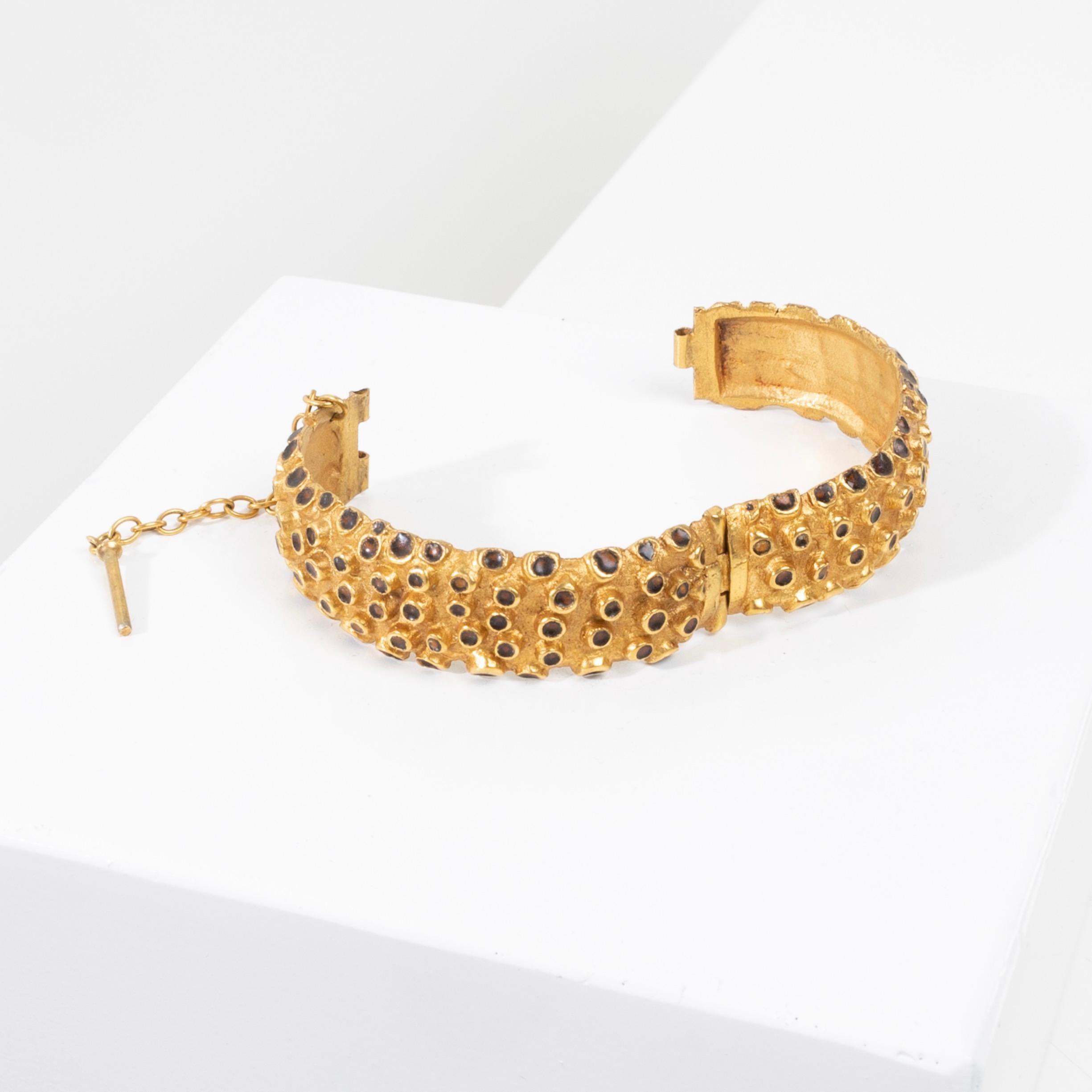 Hedgehog by Line Vautrin – Cuff bracelet in gilded bronze For Sale at 1stDibs