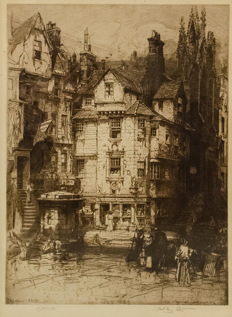 Etching of John Knox's House Hedley Fitton RA For Sale at 1stDibs