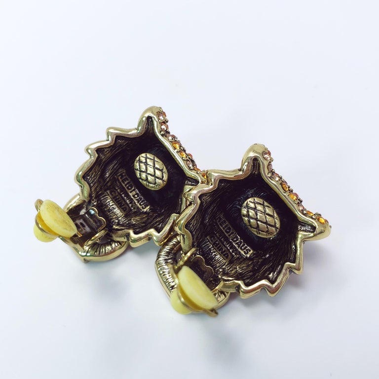 Heidi Daus "Animal Magic" Tiger Clip on Earrings at 1stDibs