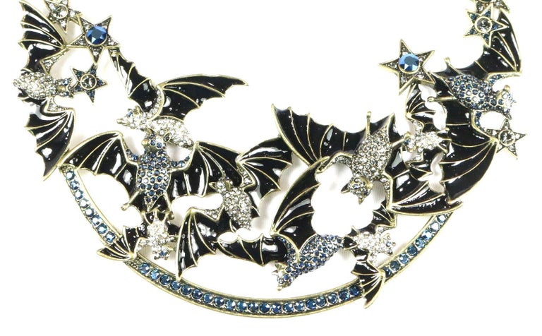 Heidi Daus Brand New Going Batty Crystal Accented Beaded Bat Necklace ...