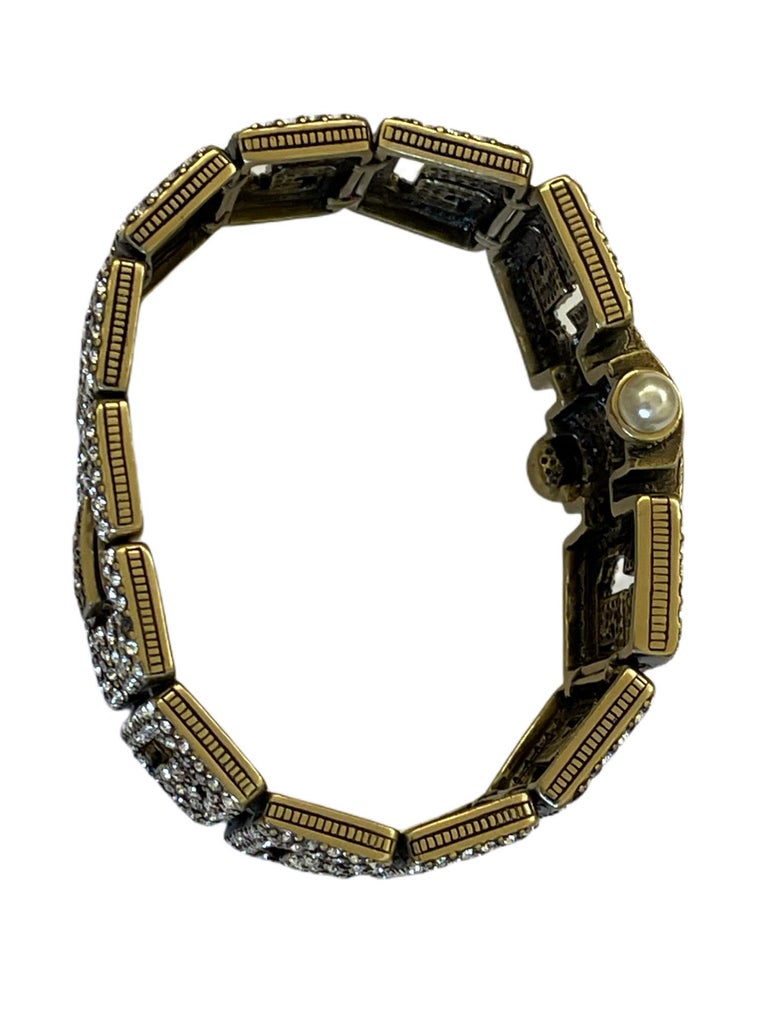 Heidi Daus Crystal Link Statement Bracelet Circa. 1990 For Sale at 1stDibs