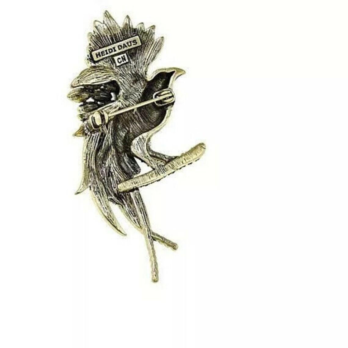 Heidi Daus Fantastic Feathers Multi Colored Crystal and Enamel Bird Pin ...