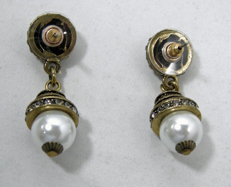 Heidi Daus Faux Pearl and Crystal Earrings For Sale at 1stDibs | heidi ...
