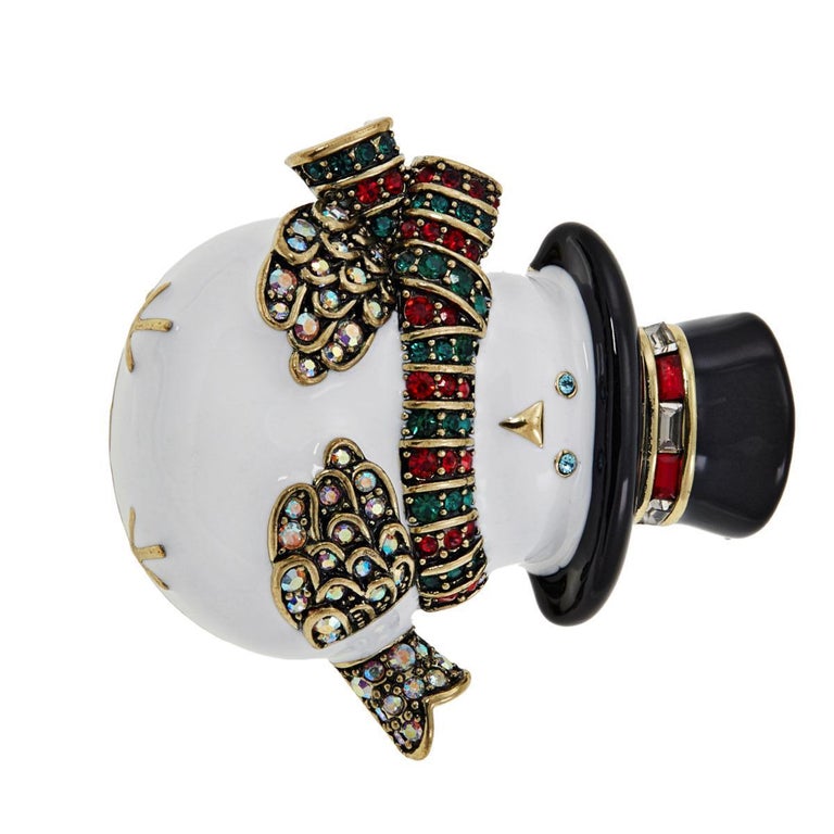 Heidi Daus Mr Snow Bird Crystal Accented Brooch Pin For Sale at 1stDibs