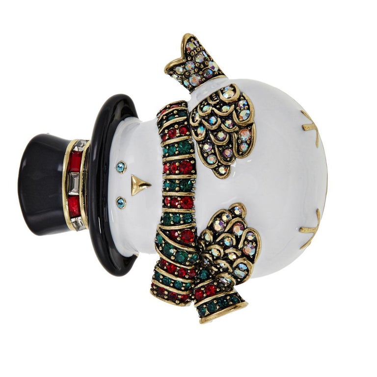 Heidi Daus Mr Snow Bird Crystal Accented Brooch Pin For Sale at 1stDibs