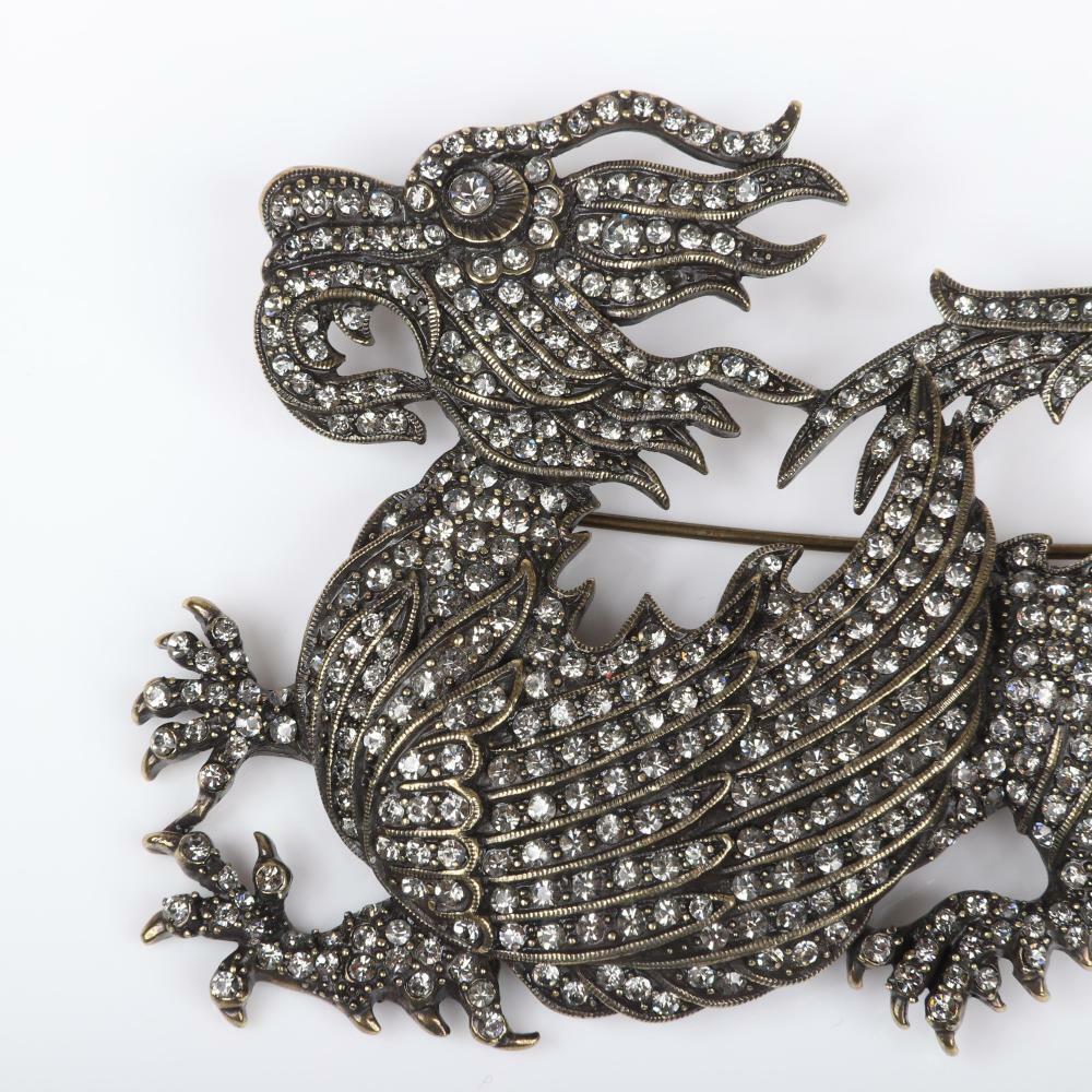 Heidi Daus New Shimmering Dragon Crystal Accented Pin Brooch Big Bold ...