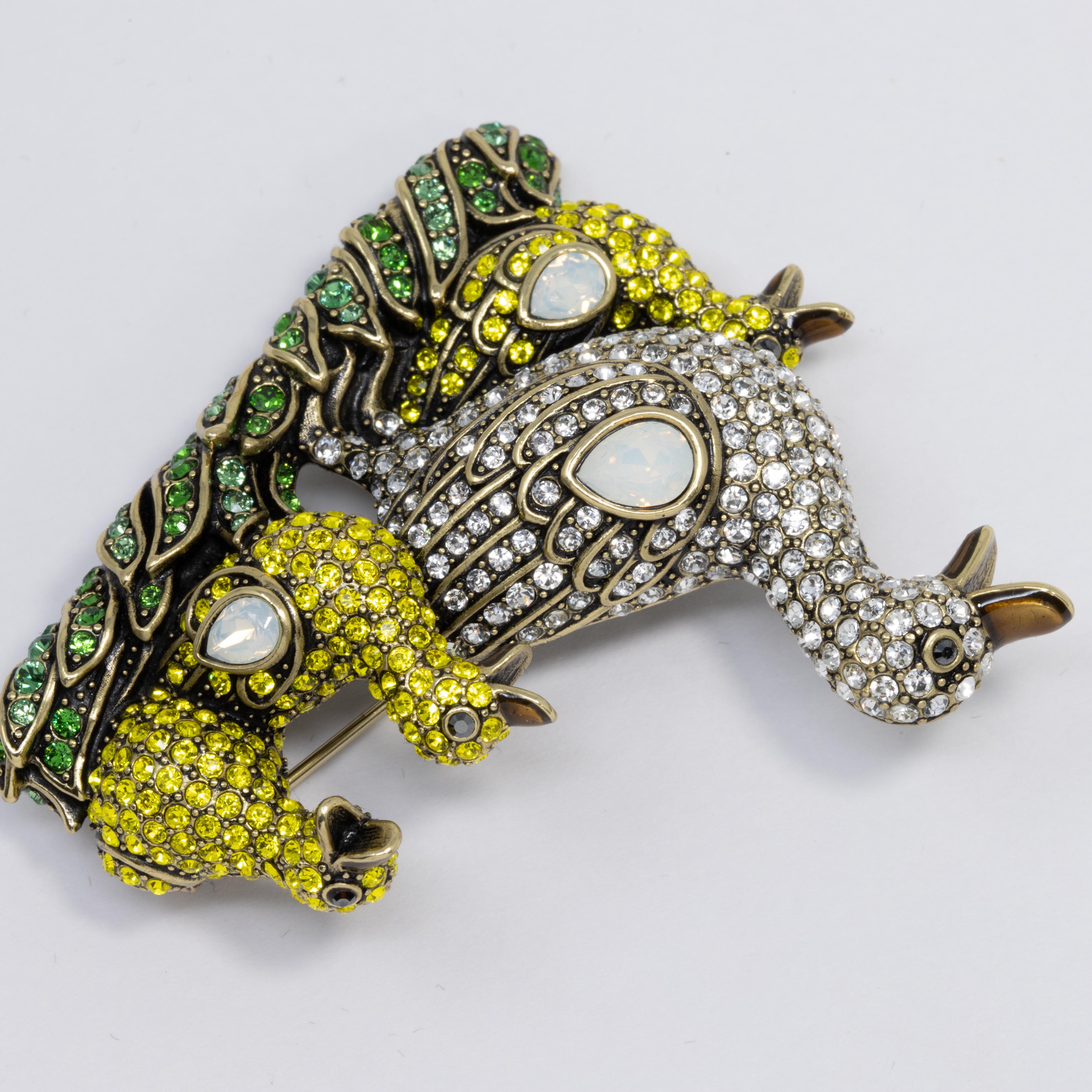 Heidi Daus Quackers Duck Pin Brooch, Colorful Pave Crystals and Faux ...