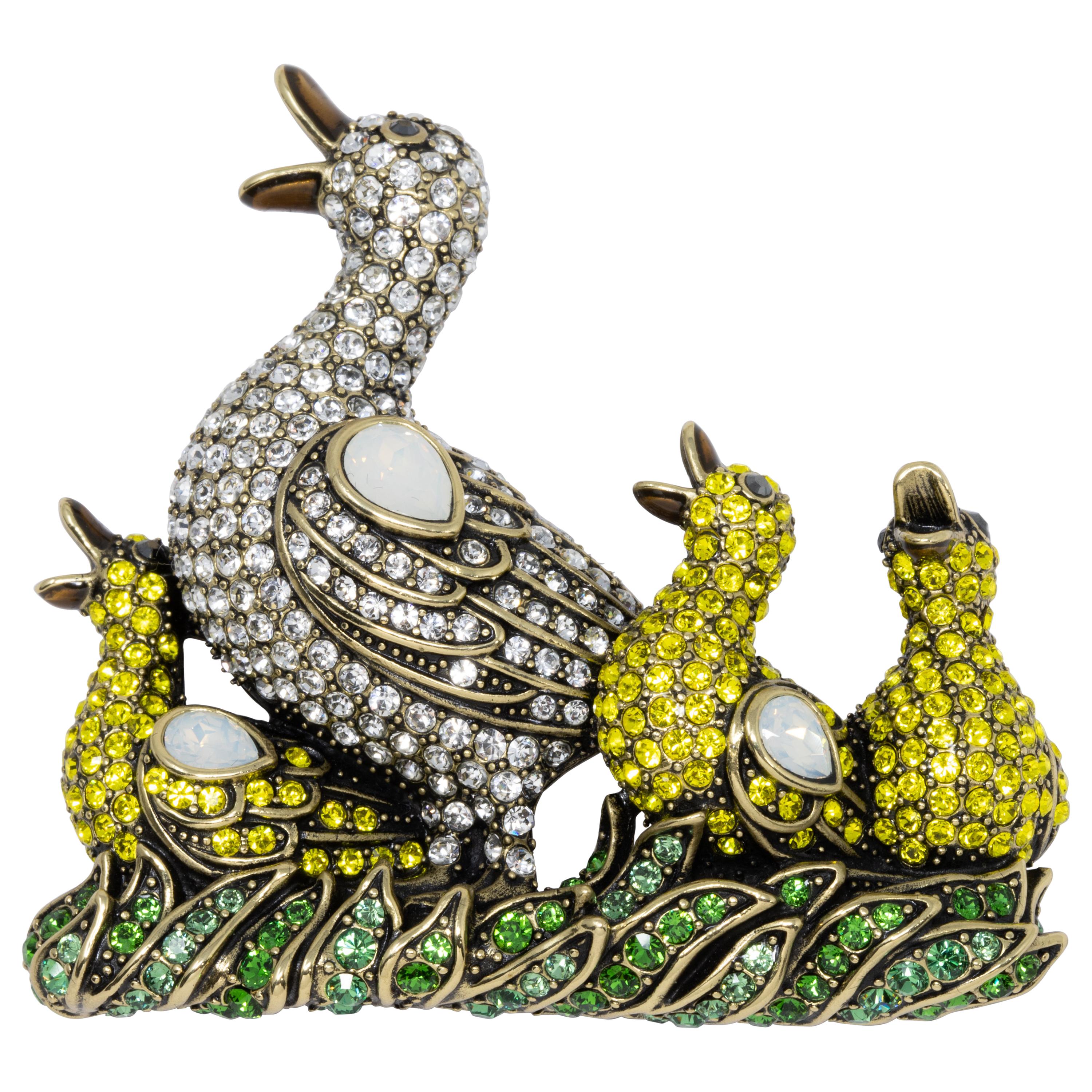 Heidi Daus Quackers Duck Pin Brooch, Colorful Pave Crystals and Faux ...