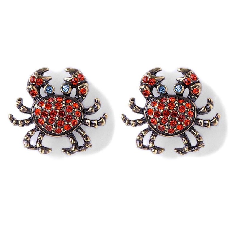 Heidi Daus Queen Crab Pin Brooch and Earring 'Pierced' Red Version Set ...