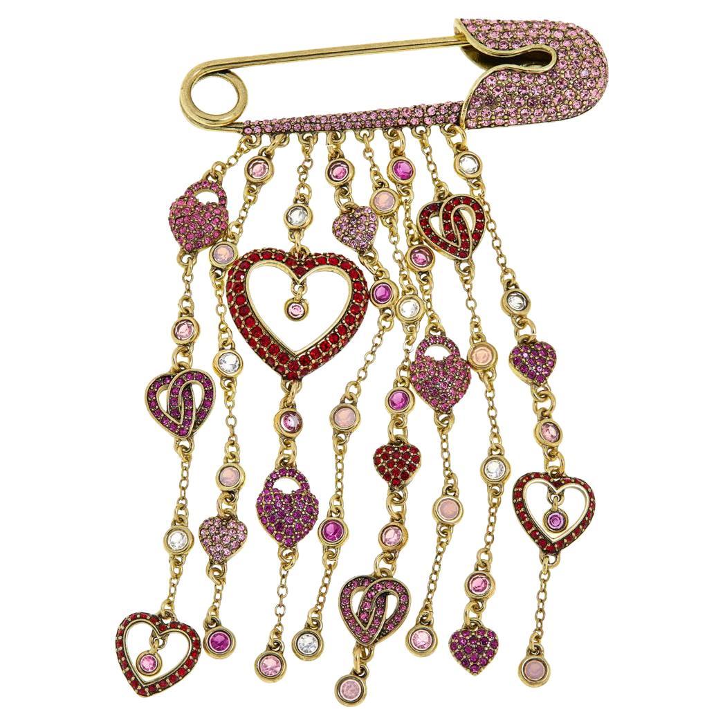 Heidi Daus Cat on the Moon Bewitching Pin Brooch, Pave Crystals ...