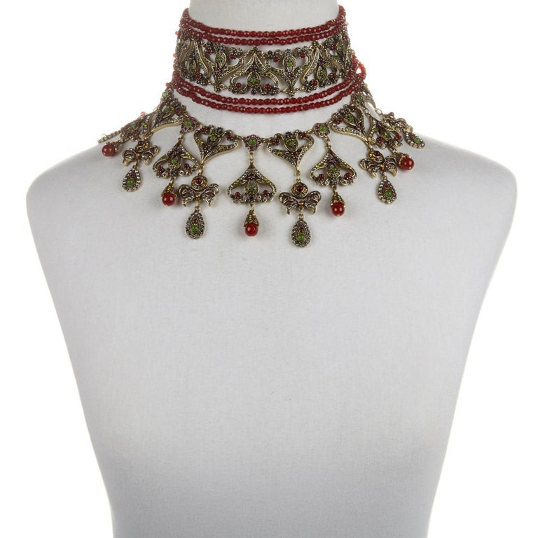 Heidi Daus Seductive Fantasy Carnelian Beaded Choker Dangle Necklace ...