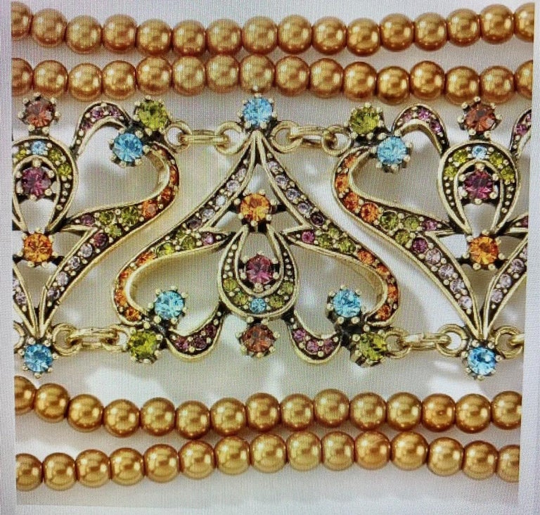Heidi Daus Seductive Fantasy Gold Choker Dangle Beaded Necklace ...