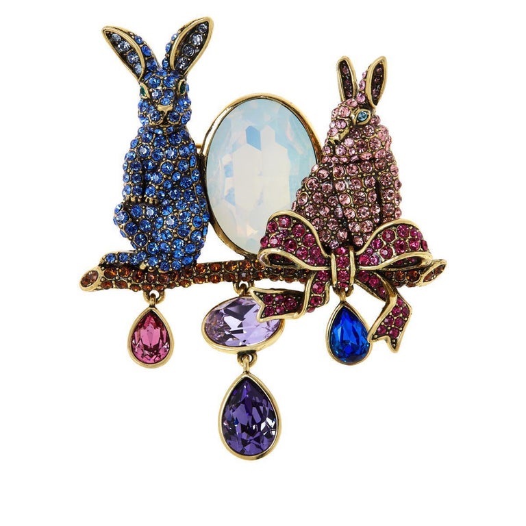Heidi Daus Spring Sparkle Squad Crystal Accented Bunny Pin Brooch New ...
