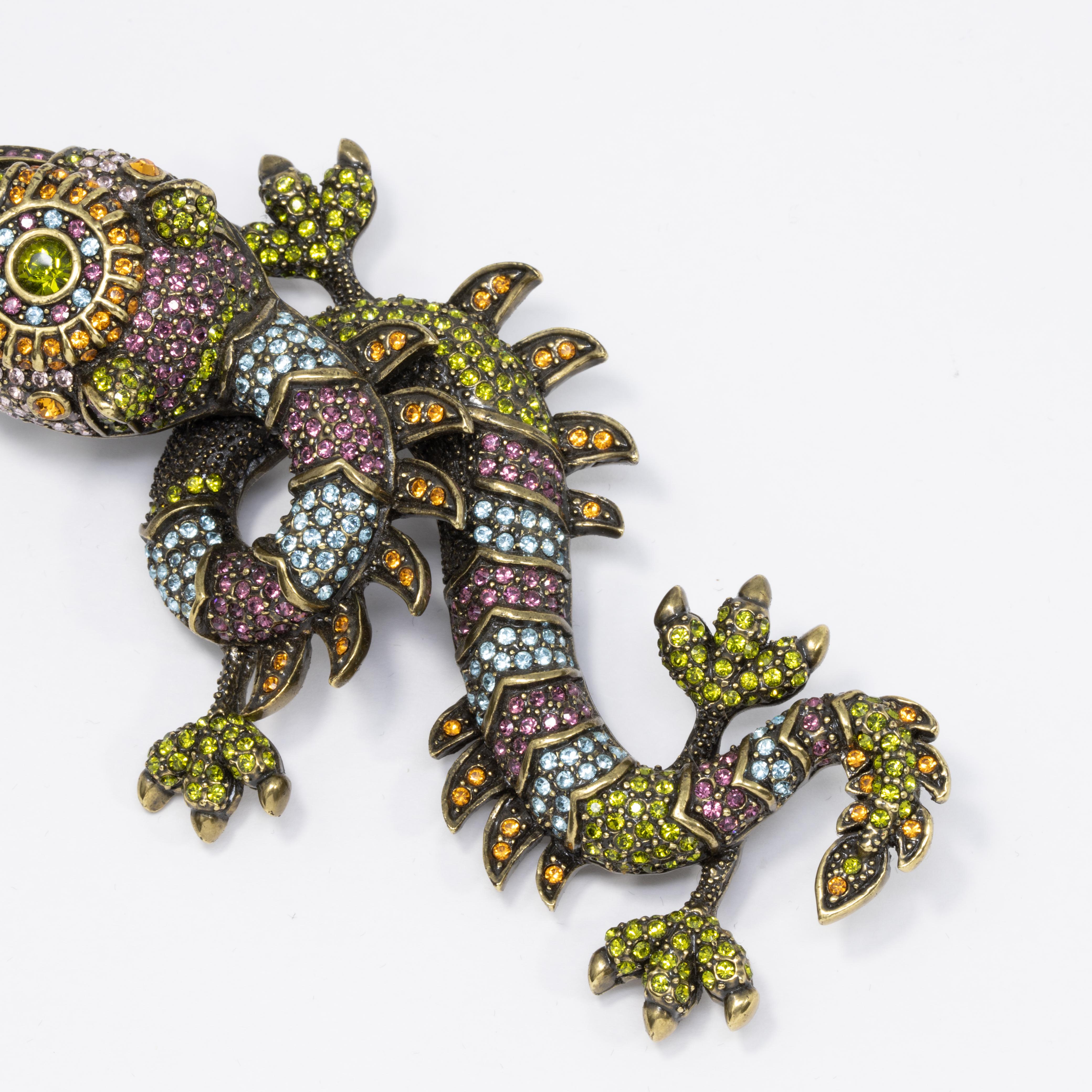 Heidi Daus The Majestic Fu Dog Pave Multicolor Crystal Pin Brooch at ...