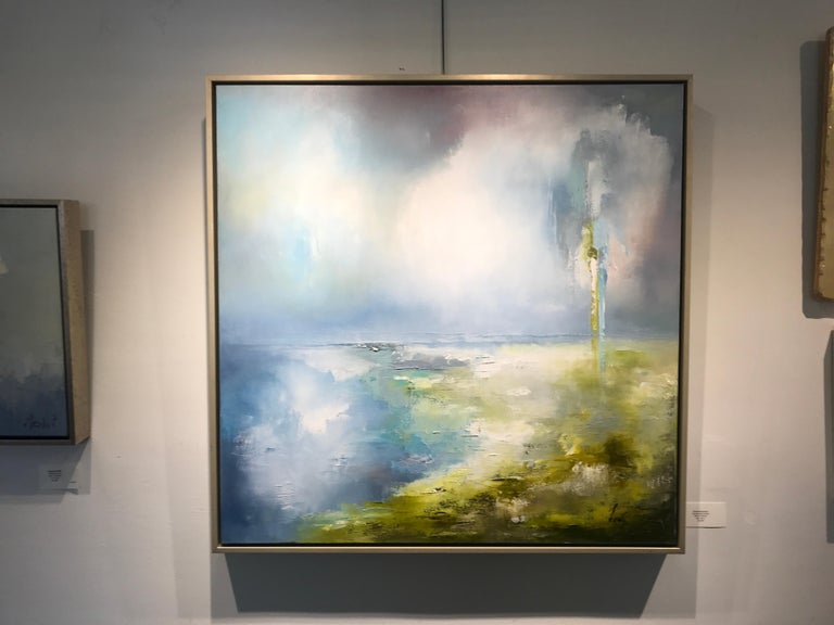 Heidi Kirschner - Shimmering Harbor by Heidi Kirschner, Square Abstract ...