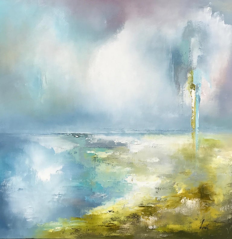Heidi Kirschner - Shimmering Harbor by Heidi Kirschner, Square Abstract ...