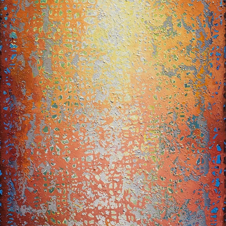 Heidi Thompson - "Inspiring Ascension II" - Large Vertical Orange and ...