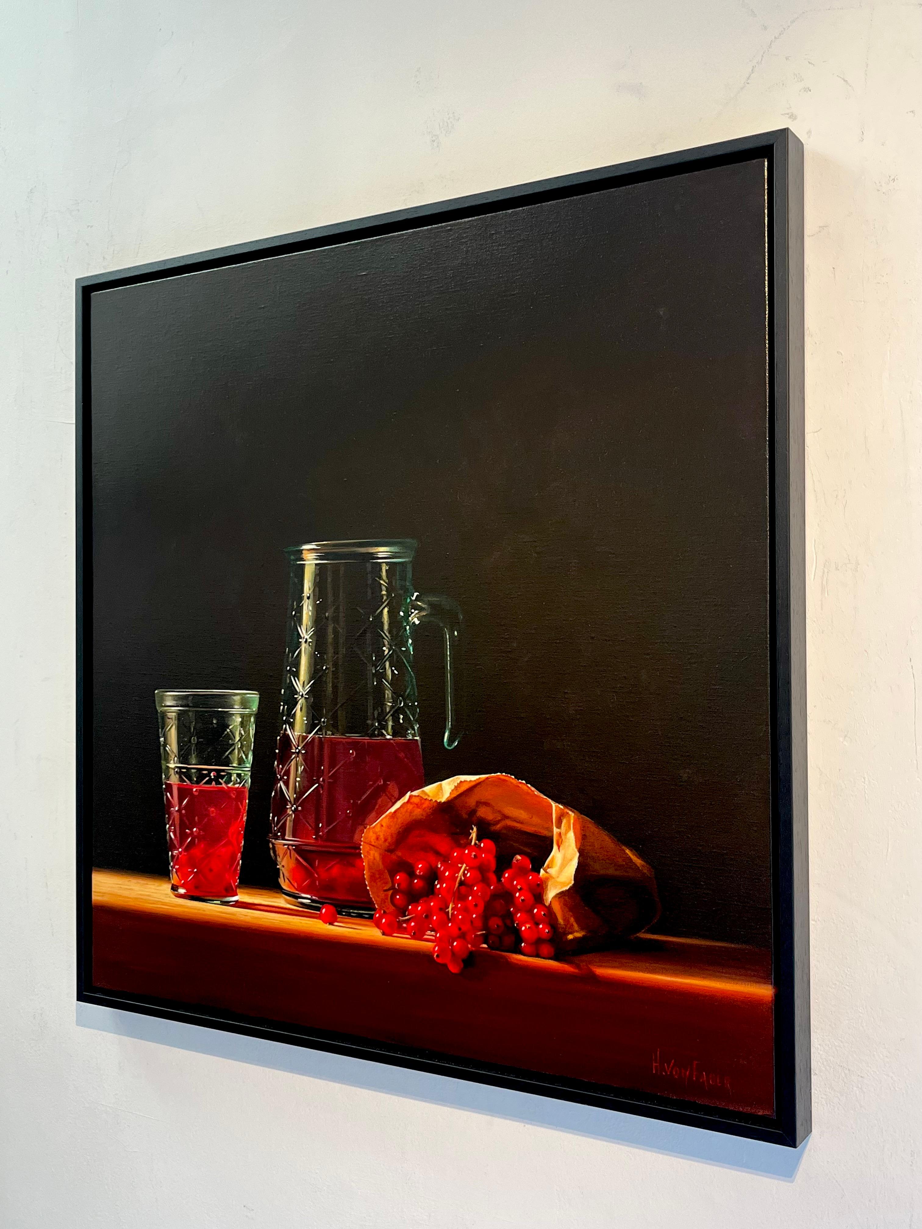 Heidi von Faber - Red Currents in a Bag-original realism still life ...