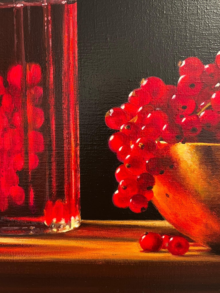 Heidi von Faber - Red Currents in a Golden Bowl - original modern ...