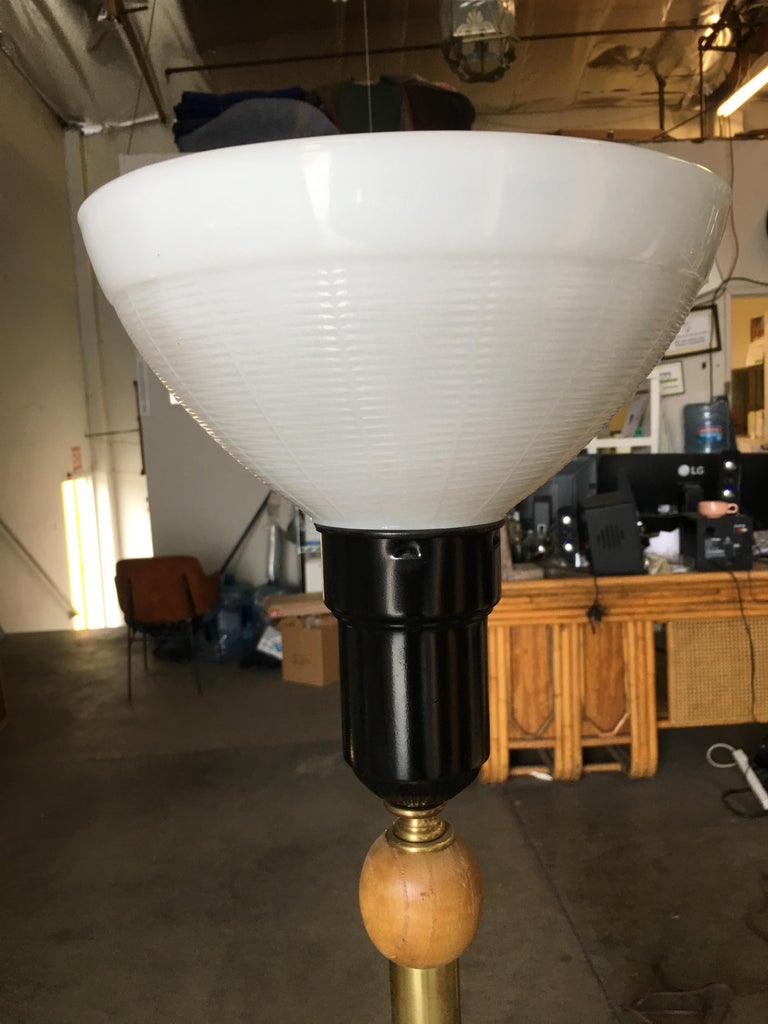 Heifetz Style Hand Carved Abstract Torchiere Floor Lamp For Sale at 1stDibs