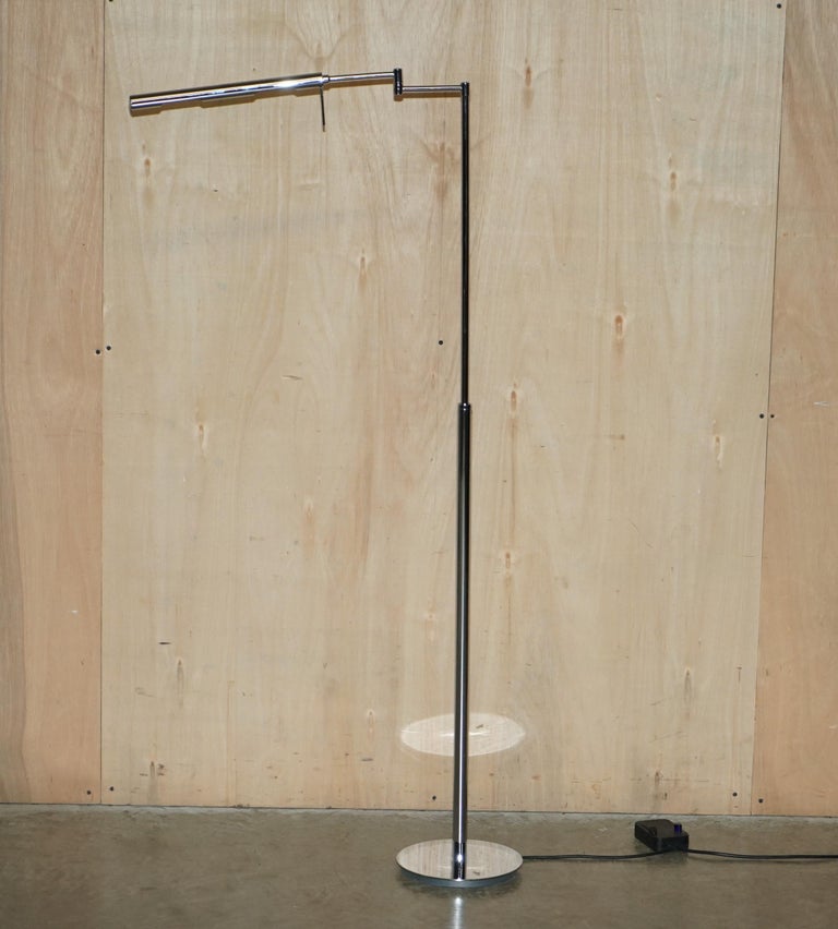 HEIGHT ADJUSTABLE FLOOR STANDING CHROME BANKERS ARTiCULATED ARM LAMP ...